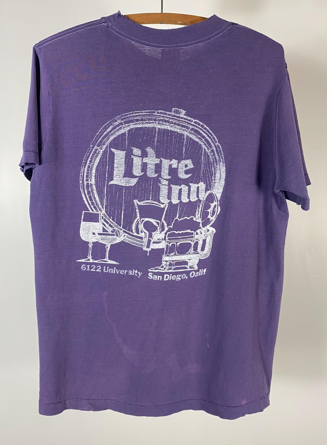 1980s Litre Inn San Diego Distressed Tee - USA Made - Vintage Graphic T ...