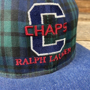 Vintage 90s CHAPS Ralph Lauren Embroidered Plaid Snapback Hat | Denim Bill | Made in USA ...