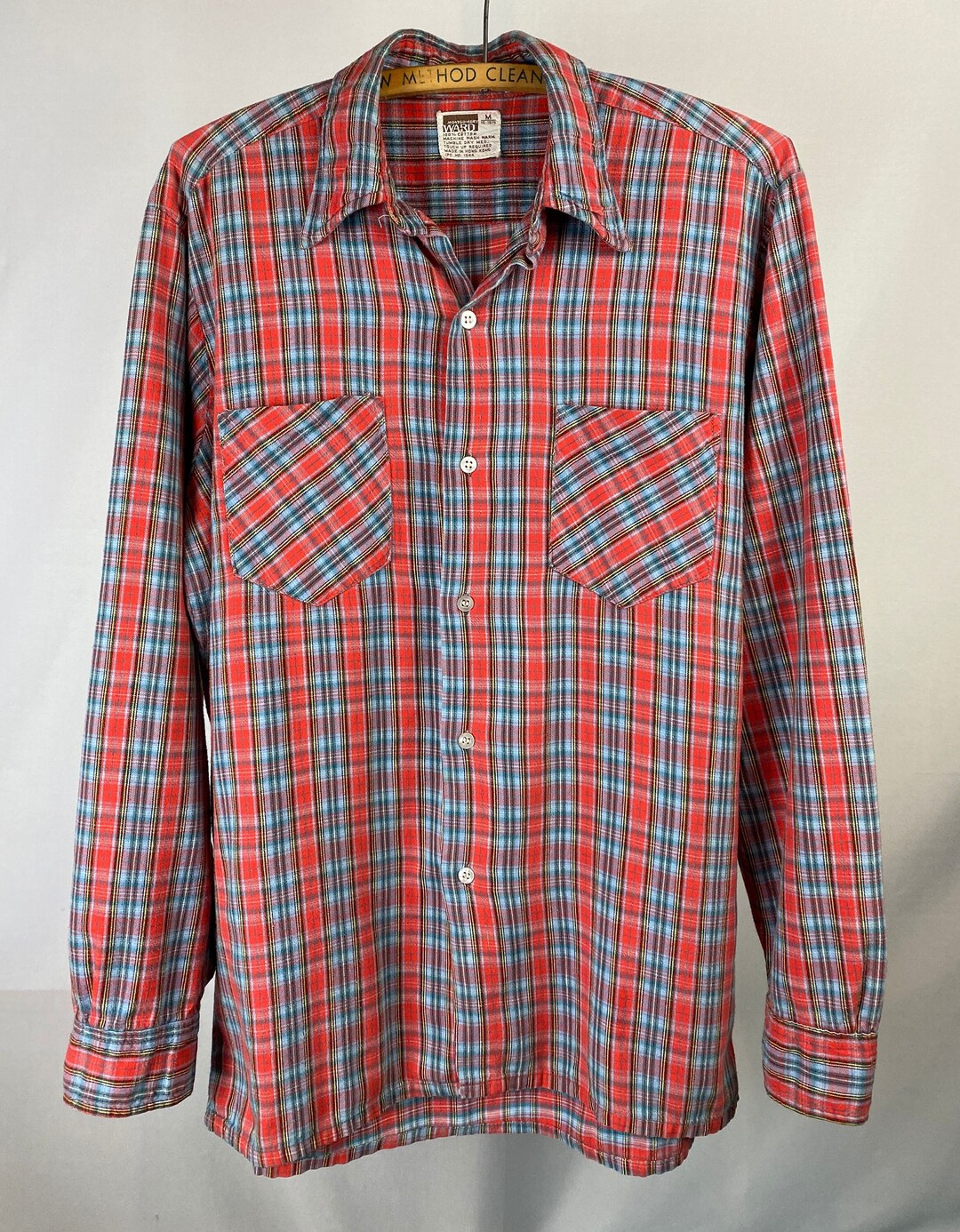 Vintage 80s 90s Montgomery Ward Plaid Flannel Shirt | Soft Light Weight ...