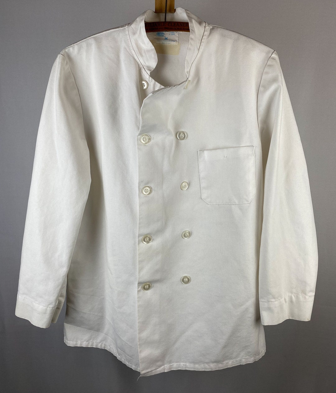 Vintage Chef Jacket 60s 70s Double Breasted Workwear Uniform USA Made ...