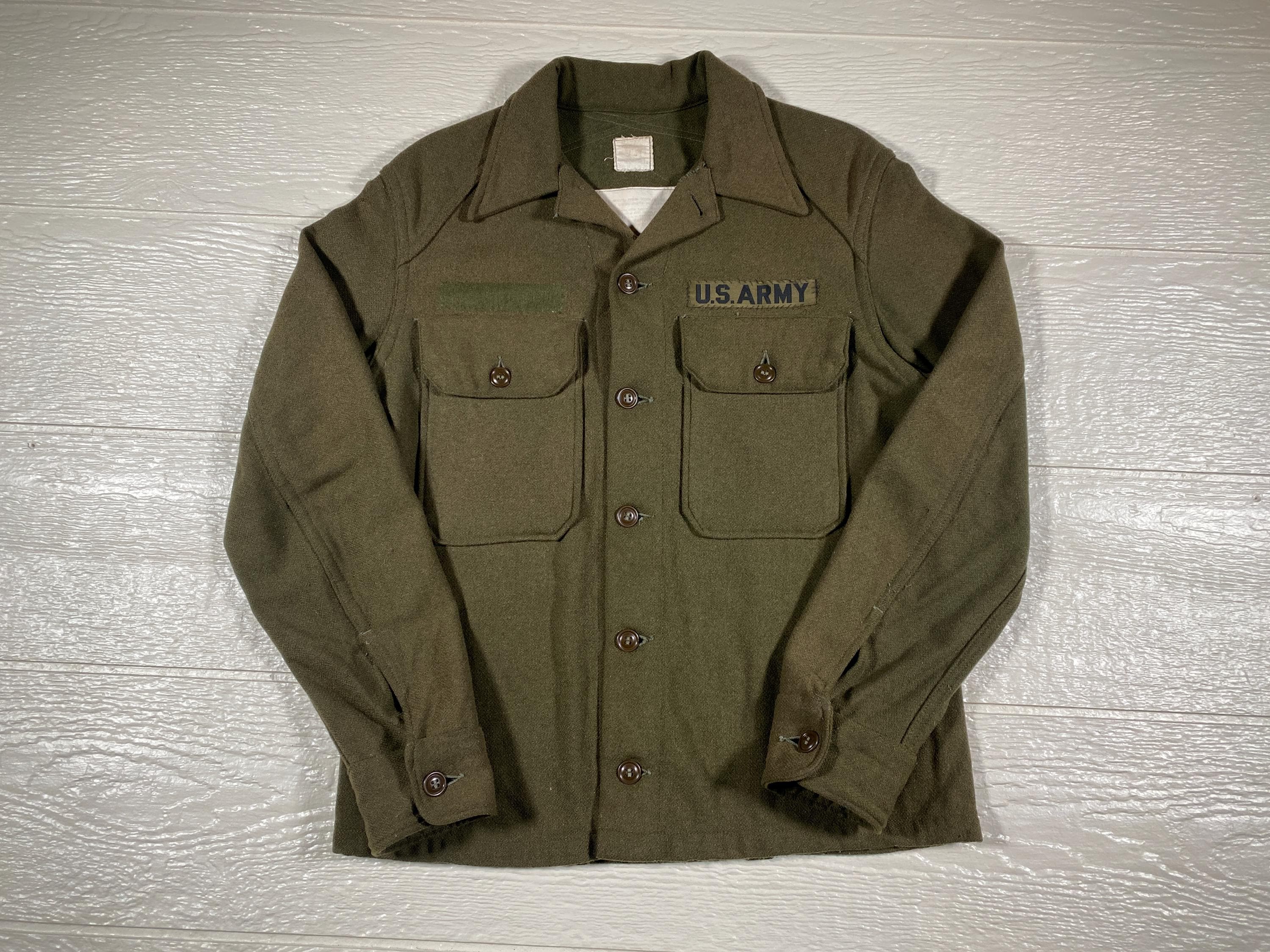 Vintage 1954 US Army Field Shirt, Olive Wool Blend Military Uniform - Etsy