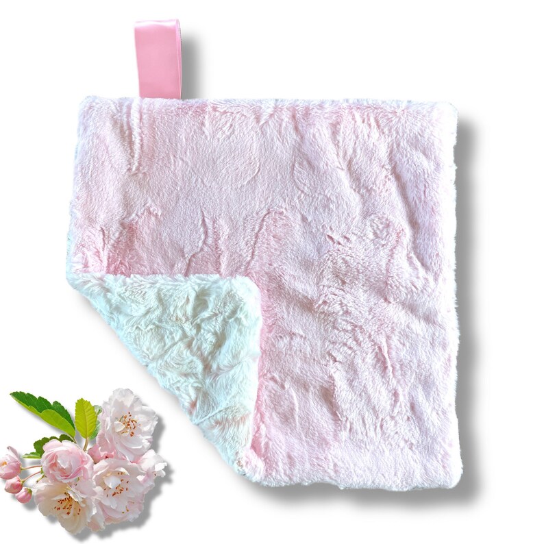 Mini Lovey Double Minky/snowy Owl Rosewater Minky/swirl Rose Minky ...