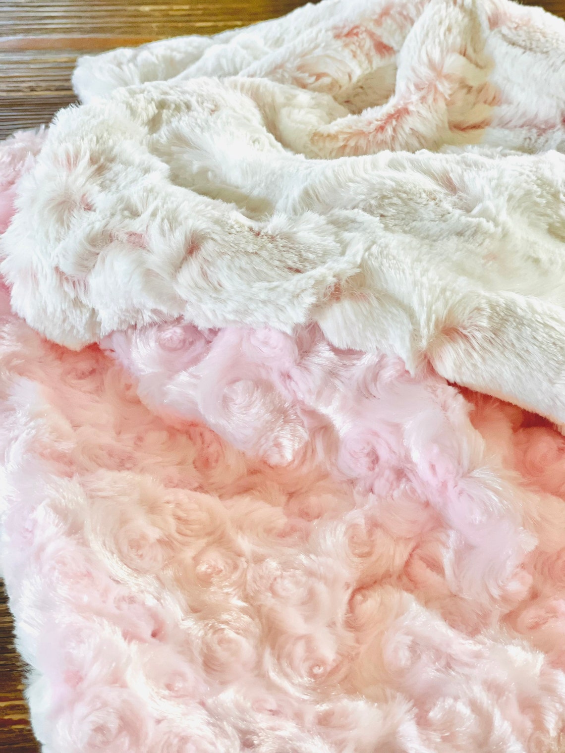 Mini Lovey Double Minky/snowy Owl Rosewater Minky/swirl Rose - Etsy