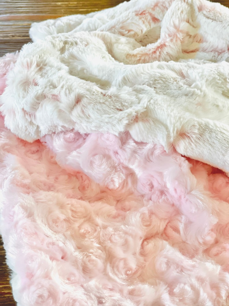 Mini Lovey Double Minky/snowy Owl Rosewater Minky/swirl Rose Minky ...