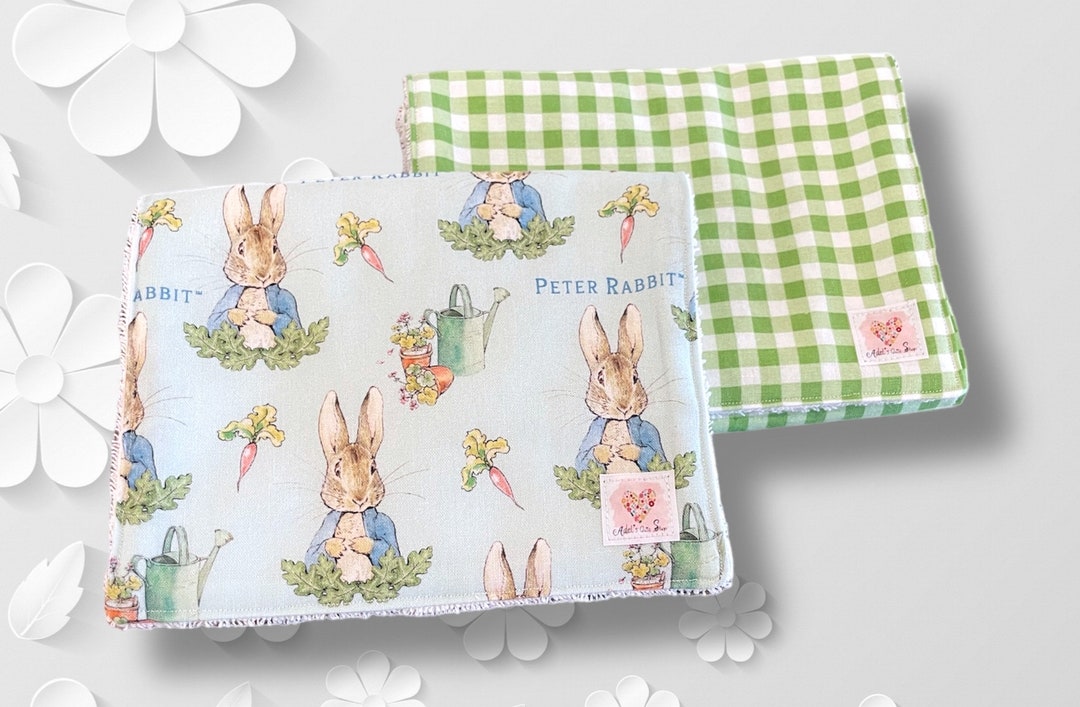 Muslin Washcloths Baby Handmade Peter Rabbit Burp Cloth – White ...