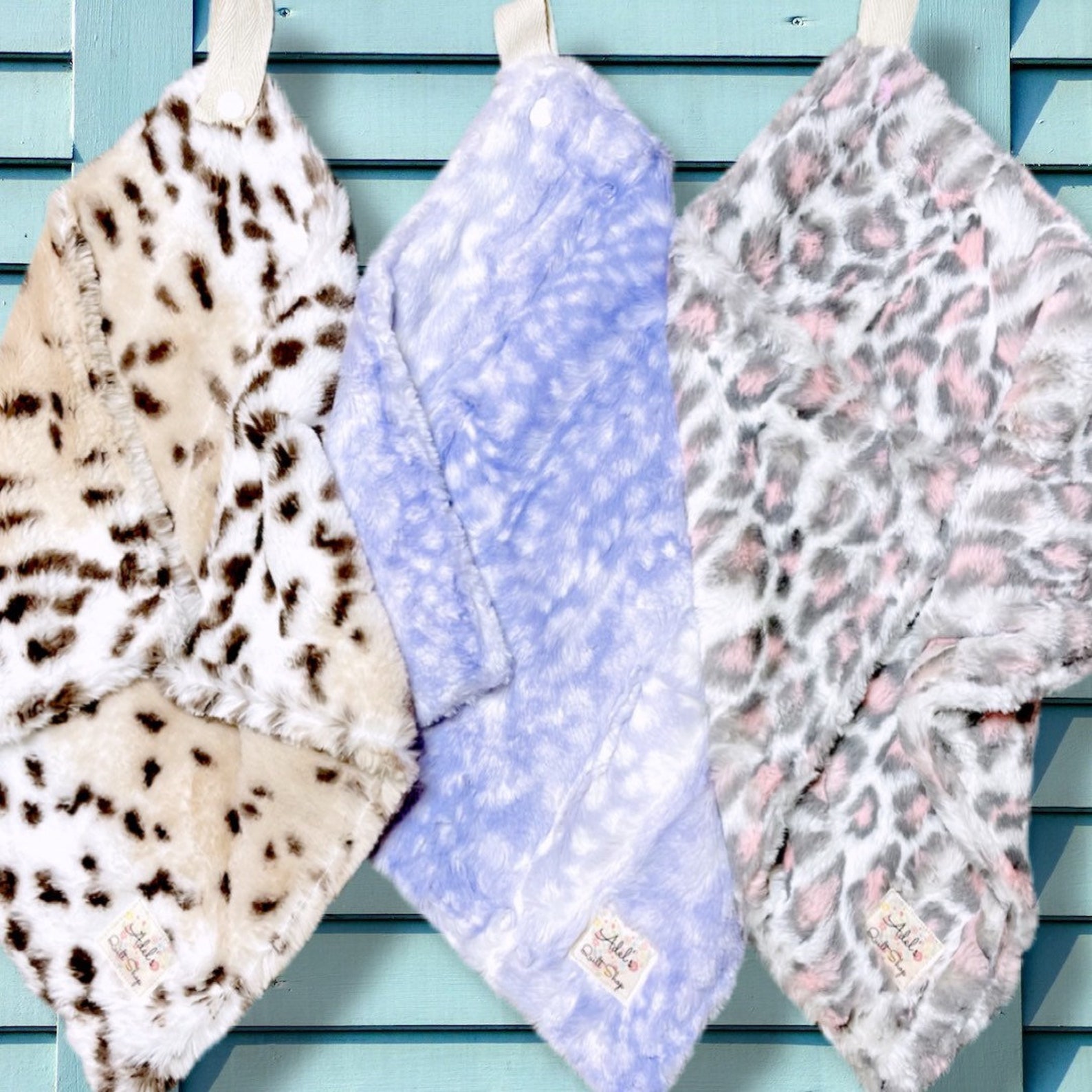 Mini Lovey-pink Leopard Minky/binky Holder With Wooden - Etsy