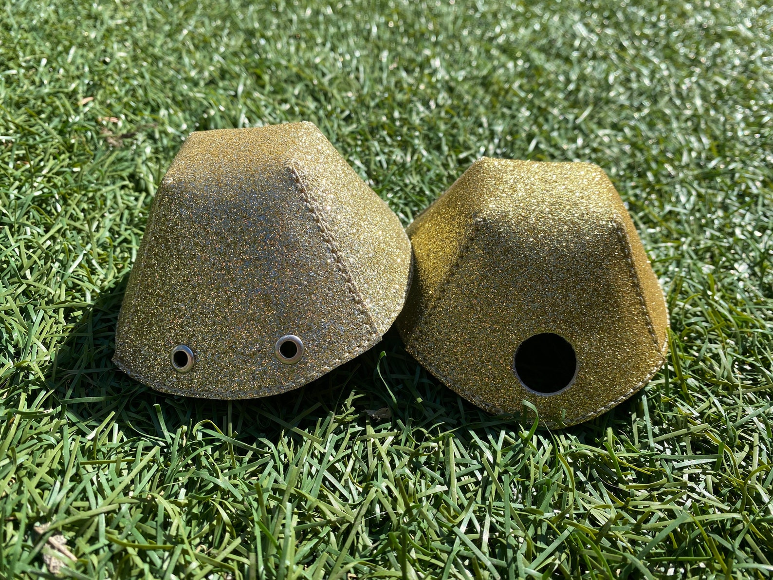 Gold Glitter Vegan Leather Handmade Roller Skate Toe Caps (guard ...