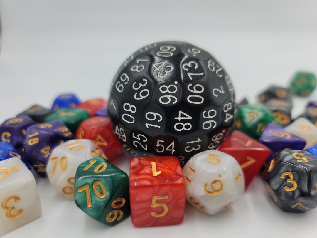 Black Resin D100 DND Dice 100 Sided Polyhedral Die Dungeons & Dragons ...