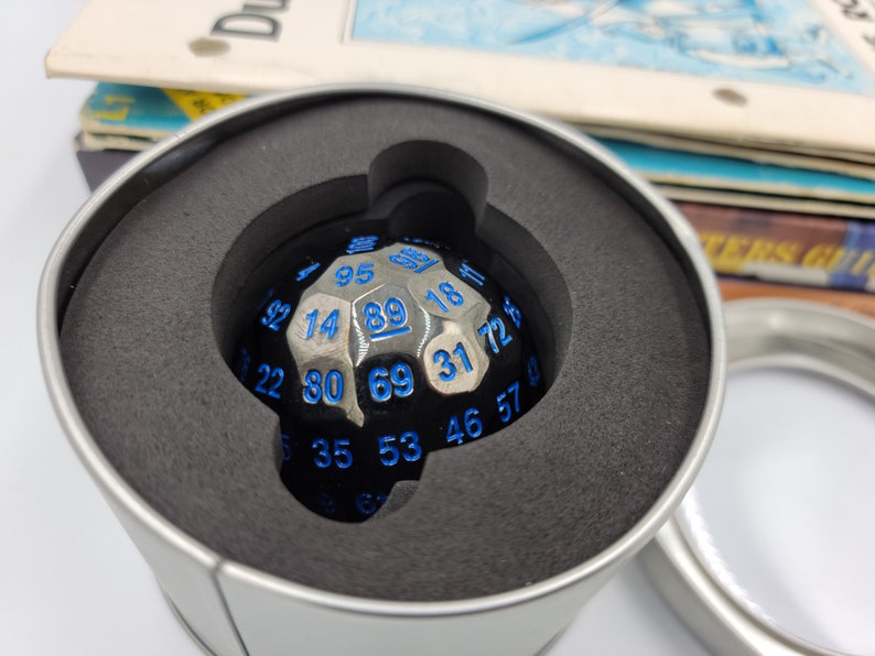 Solid Metal Black D100 Polyhedral Round DND Die 100 Sided Dice - Etsy