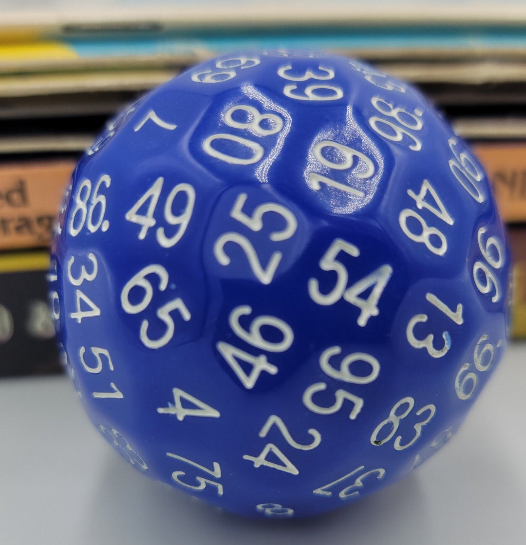 Blue Resin D100 DND Dice 100 Sided Polyhedral Die Dungeons & Dragons ...