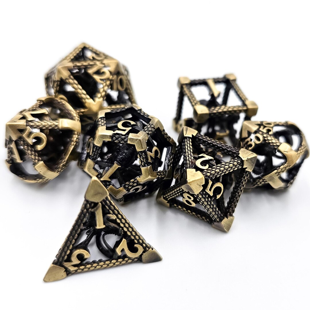 Metal Hollow Core Dnd Dice Gold Color Cthulhu Evil Dungeons and Dragons ...