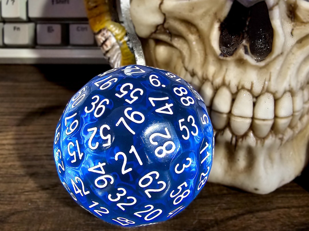 Transparent Resin Light Blue D100 DND Dice 100 Sided Polyhedral Die ...