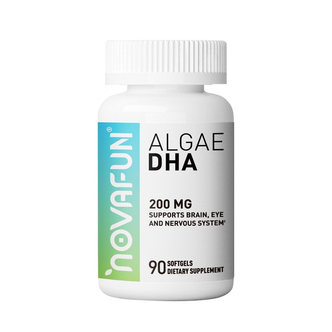 Novafun Algae DHA 200mg - Fish-shaped Softgels, Plant-based Omega-3 for ...