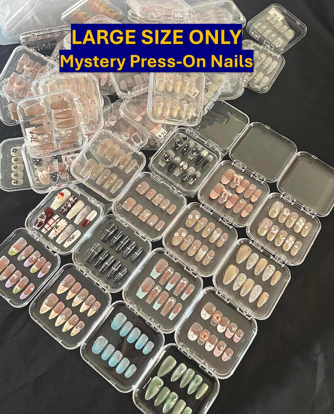 Large Size Mystery Press on Nails Box – for Wide Nail Beds - Etsy