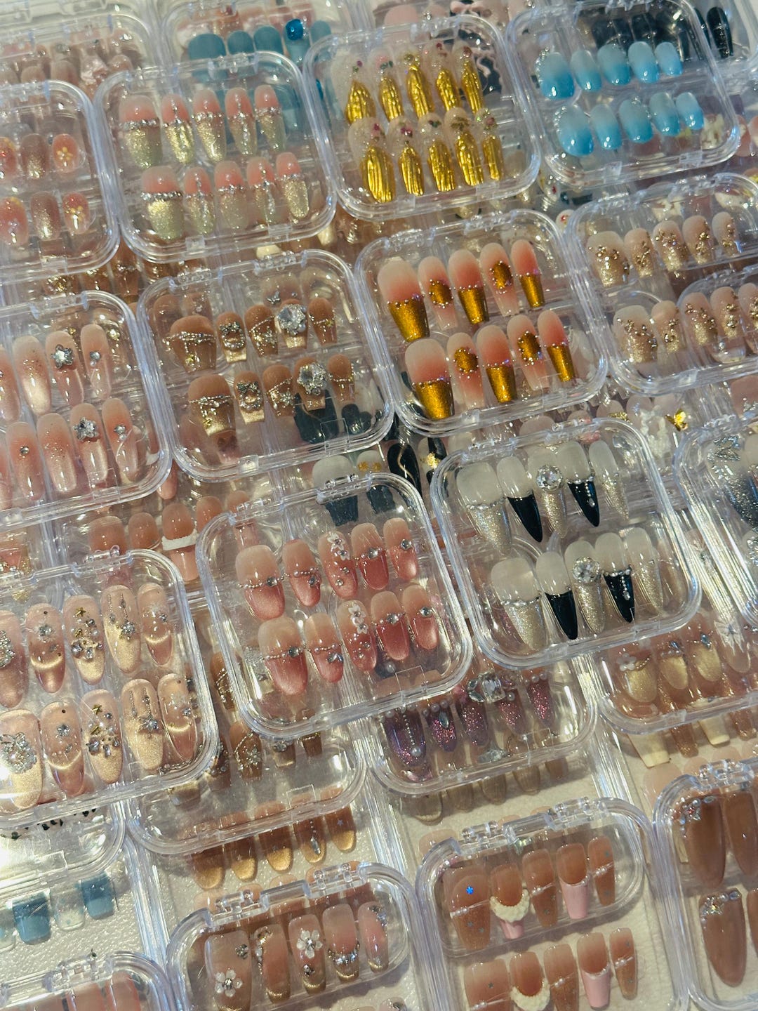 Mystery Press on Nails Box (5 Sets) – Handmade, Reusable, Unique Styles ...