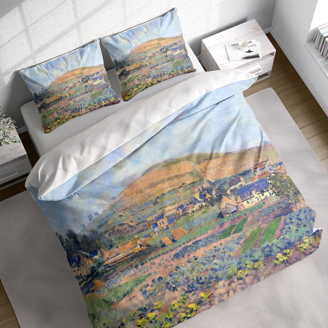 Hill Rural Area Duvet Cover Set, Claude Monet Oil Painting the Mount ...