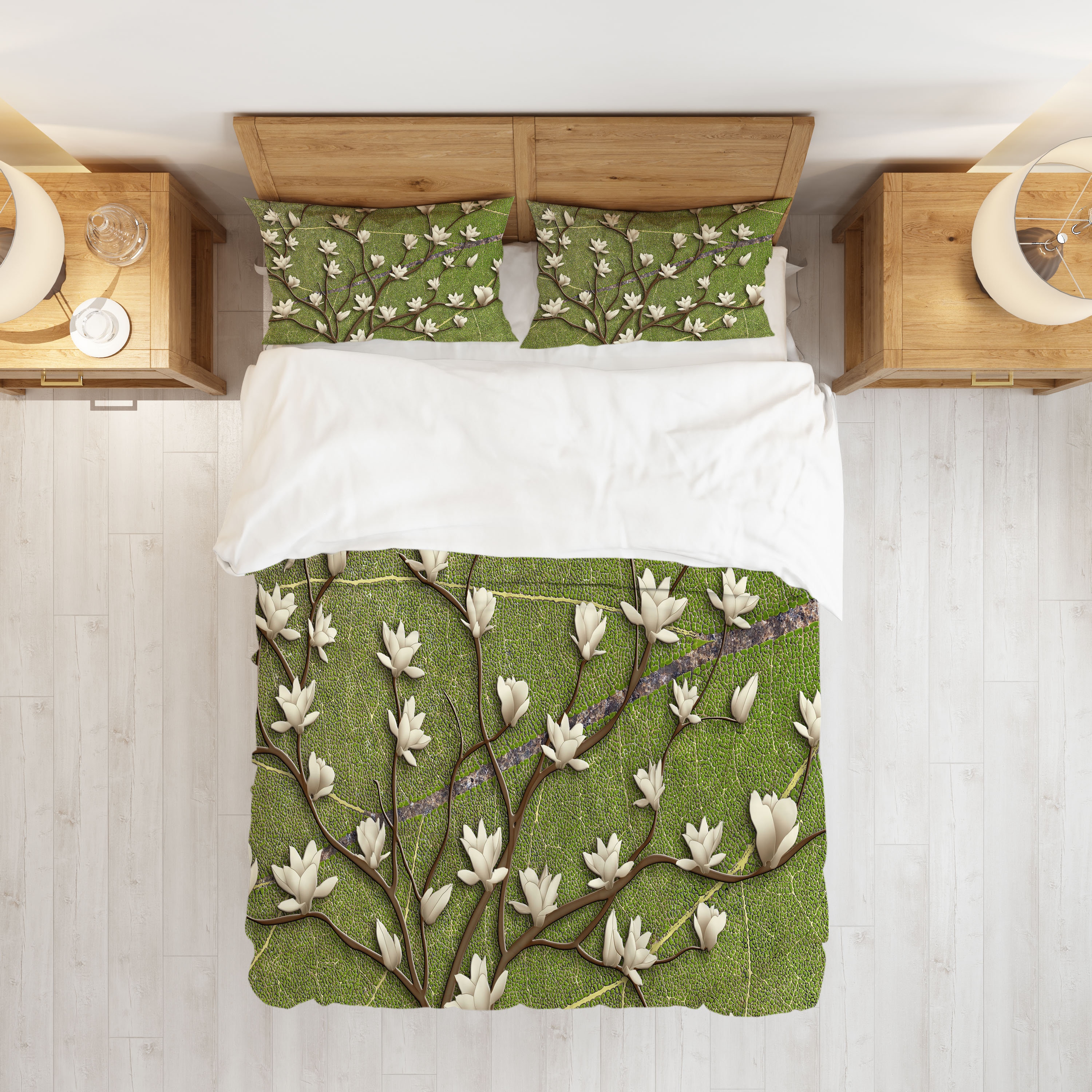 Magnolia Leaves 3D Duvet Cover Set Botanical Quilt Cover - Etsy