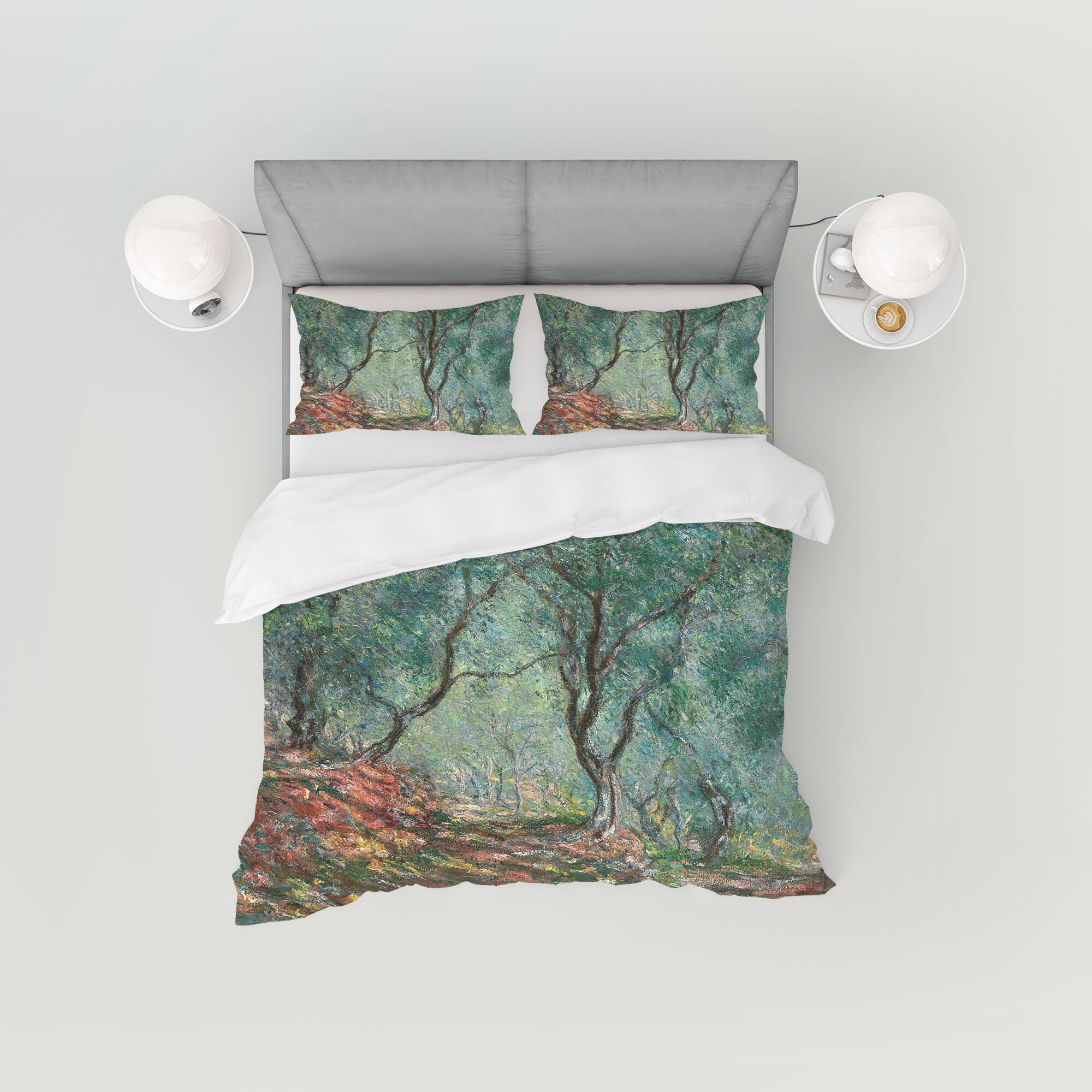 Tree Woodland Forest Duvet Cover Set Claude Monet Oil - Etsy