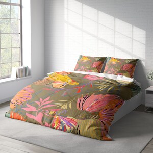 Graffiti Goldfish Duvet Cover Set, Pink Wildlife Bedding, Single Double ...