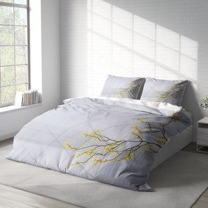 Japanese Ginkgo Duvet Cover Set, Botanical Quilt Cover, Comforter ...