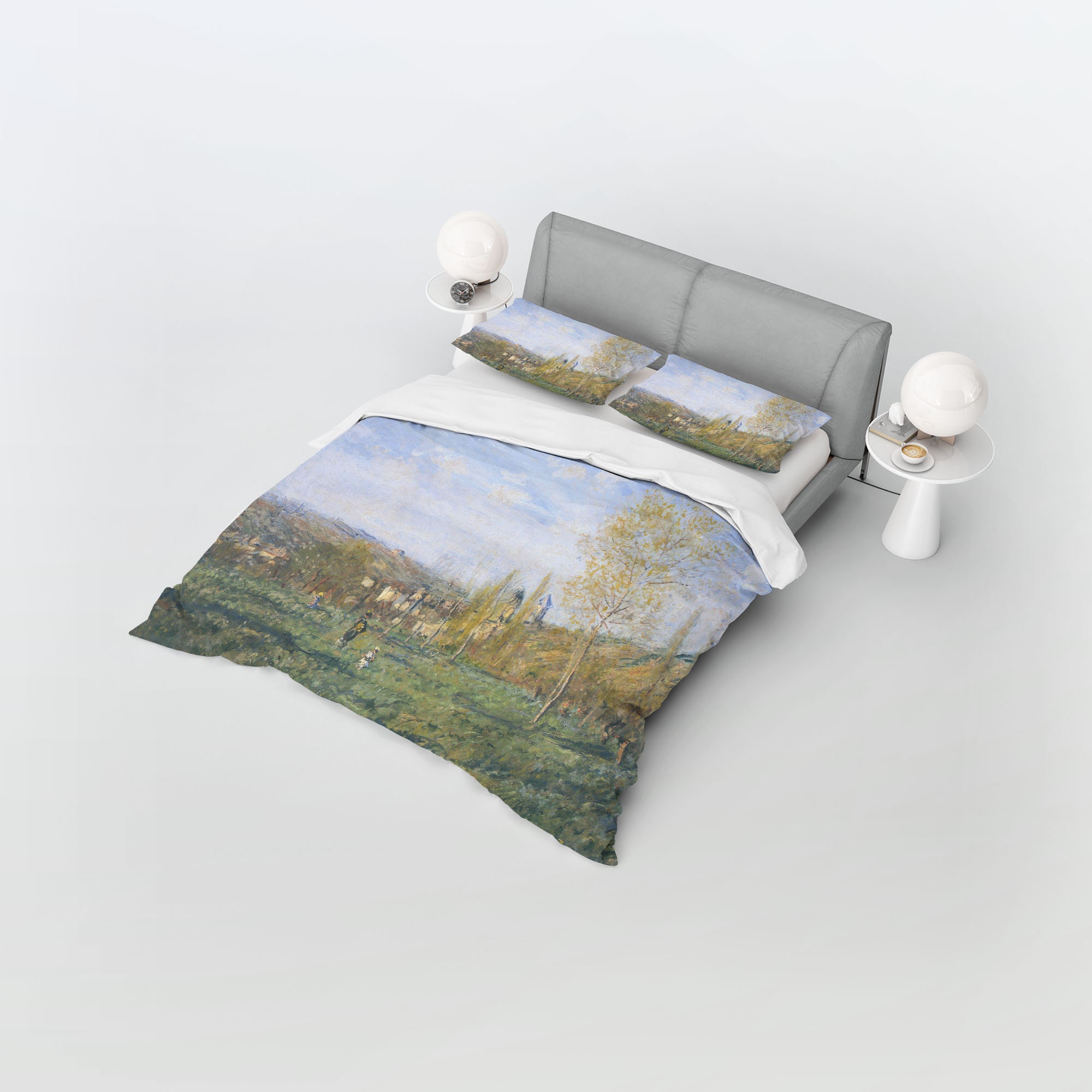 Grassland Children Playing Duvet Cover Set Claude Monet Oil - Etsy
