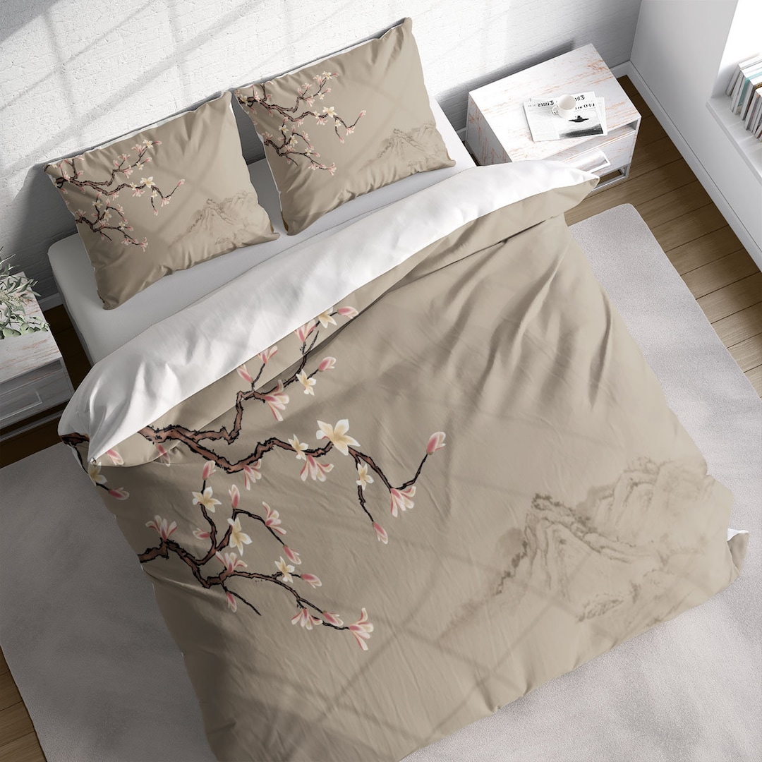 Magnolia Mountain Duvet Cover Set, Botanical Quilt Cover, Comforter ...
