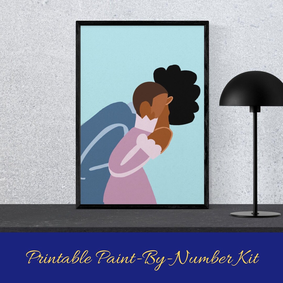 Black Woman Paint-by-number Printable | Embrace - Digital DIY Art Kit ...