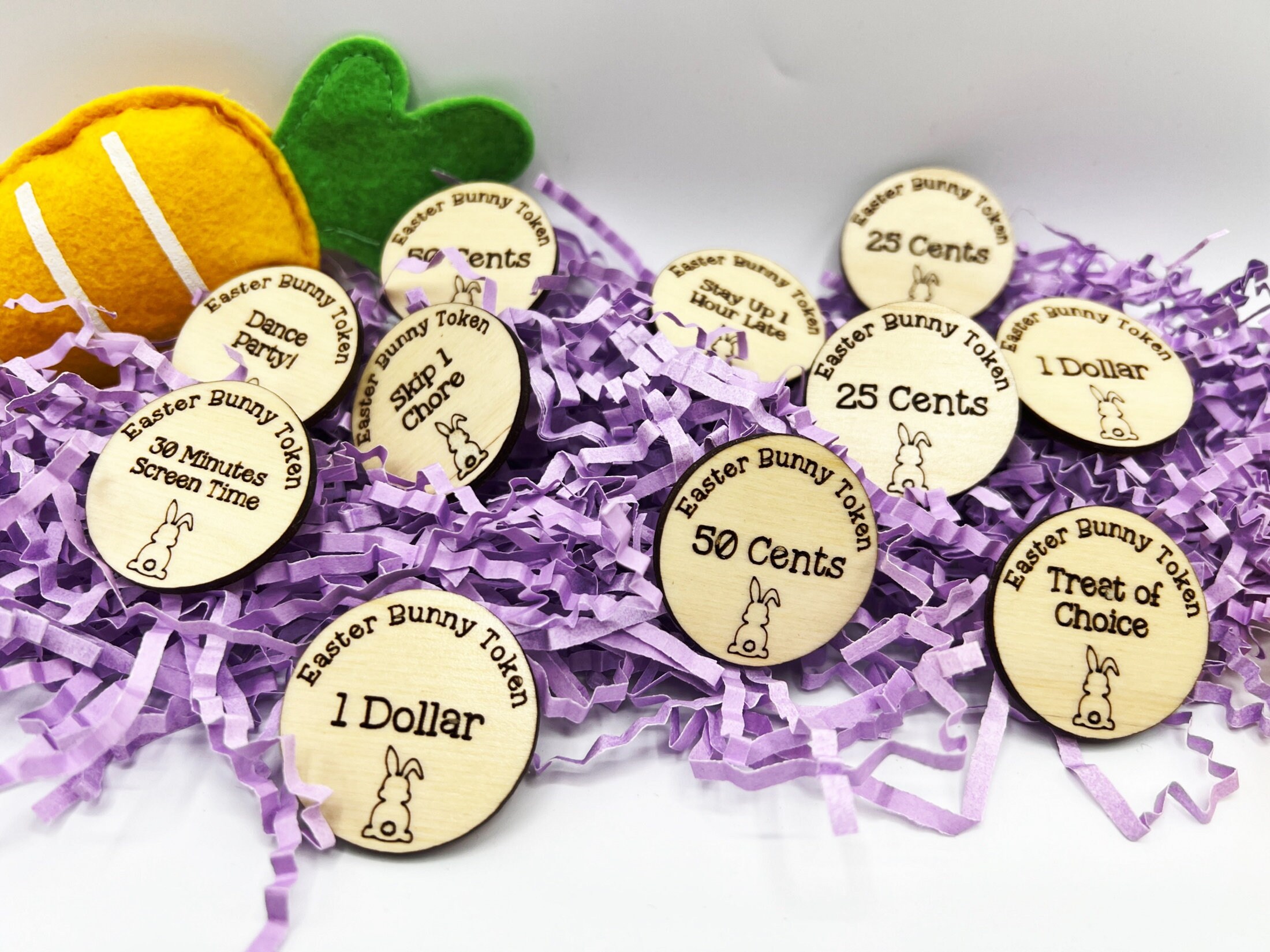 21 Easter Bunny Tokens SVG Digital File No Physical - Etsy