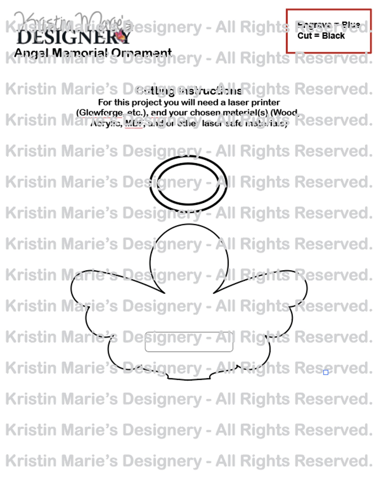 Angel Memorial Ornament SVG/PDF/AI - Digital File Only - Etsy
