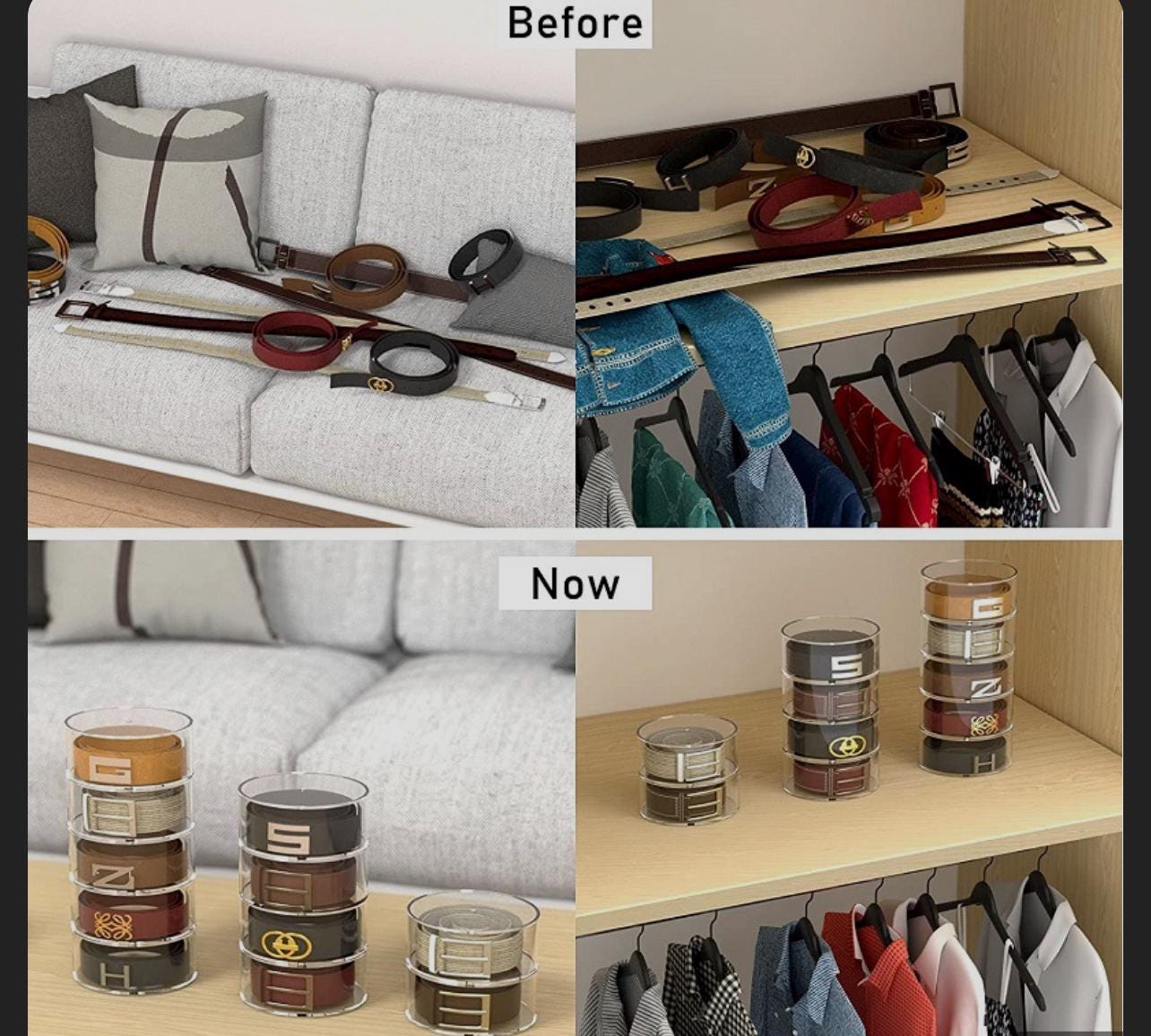 Custom Acrylic Belt Organizer Box – Stylish Storage Solution for Belts ...