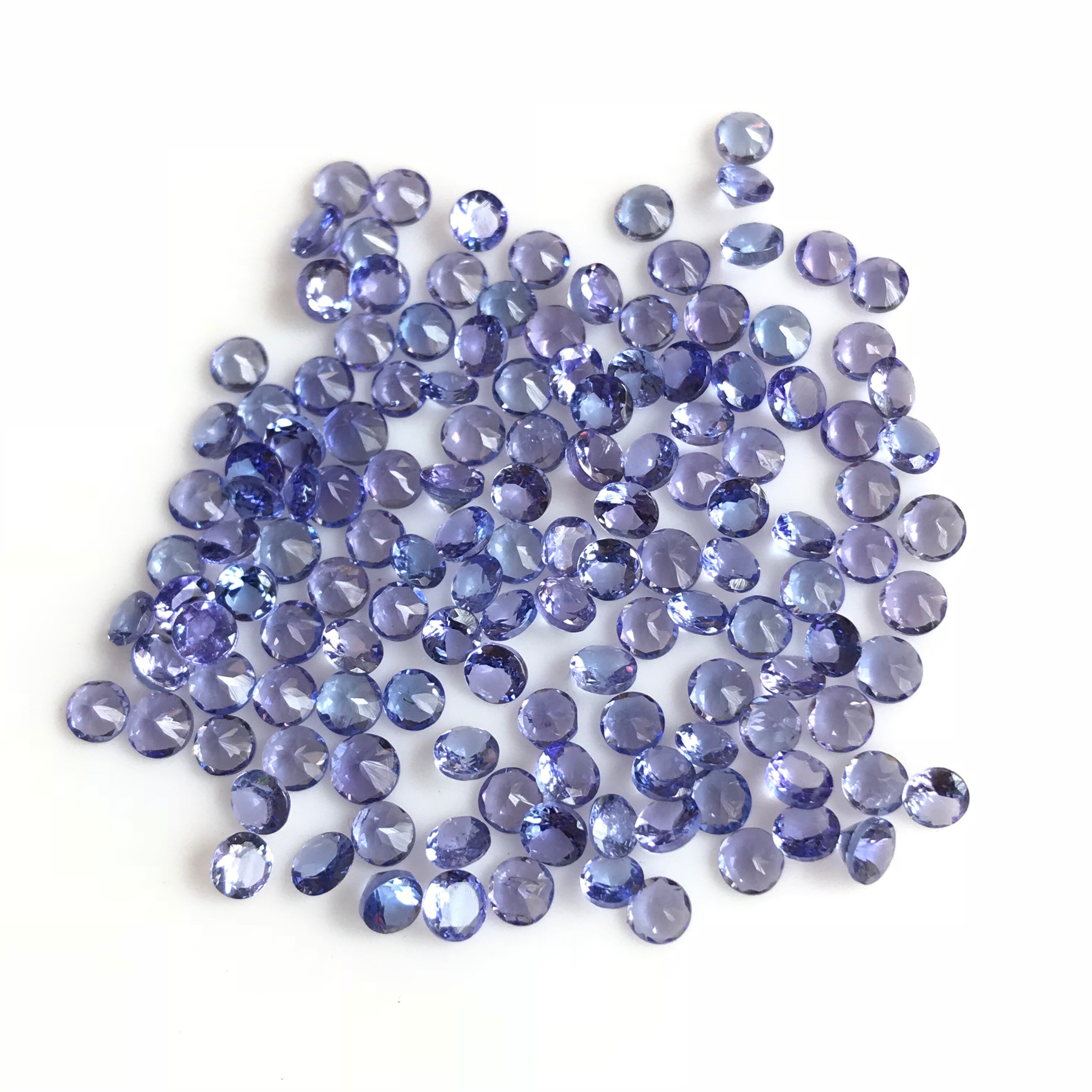 5 Pcs 4mm Natural Tanzanite Round Cut Top AA Quality Loose Tanzanite ...