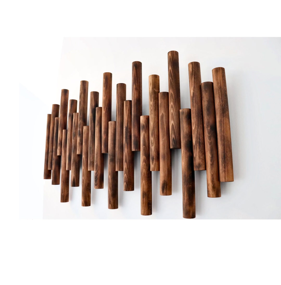 3D Wood Wall Art, Rustic Wall Sculpture, Farmhouse Decor, Neutral Wood ...