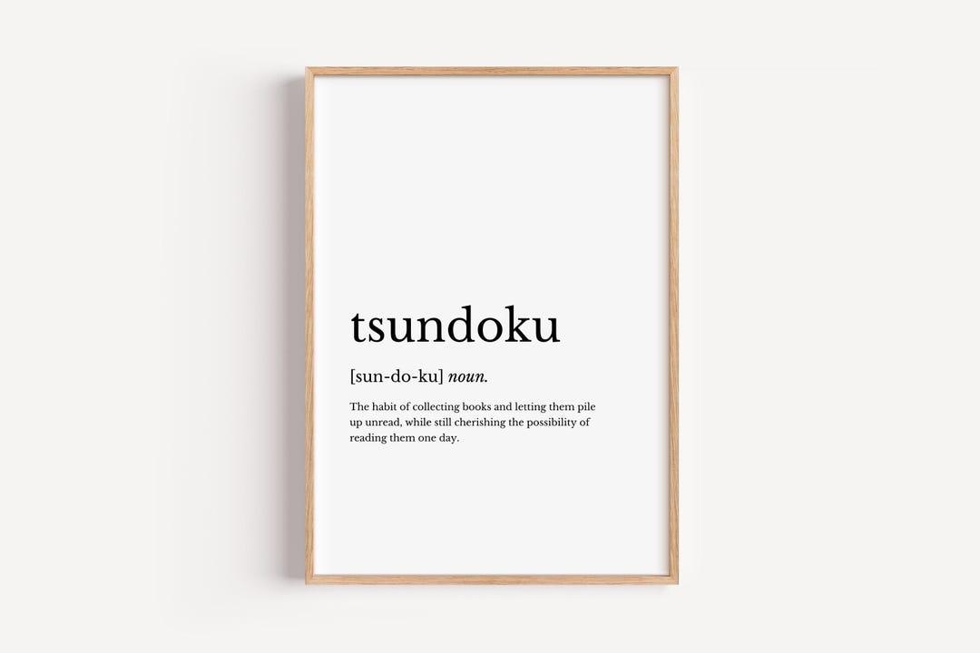 Tsundoku Definition Print: Book Lover Gift, Library Wall Art - Etsy