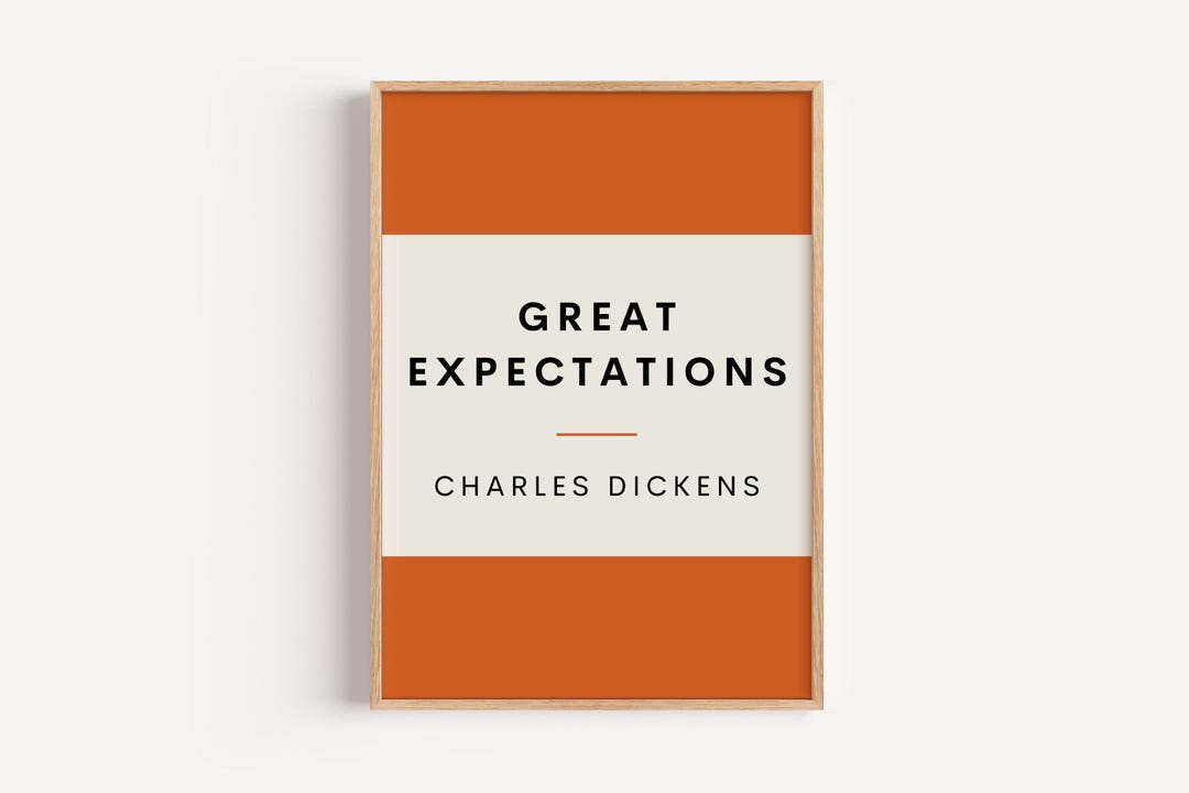 Vintage Book Cover Poster | Great Expectations | Charles Dickens ...