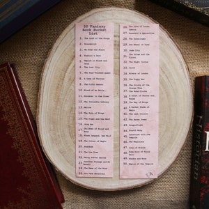50 Fantasy Books Bucket List Challenge Bookmark, Classic Literature ...