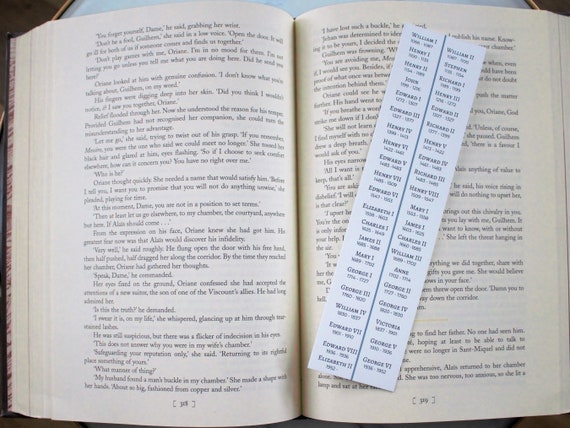 Kings and Queens of England Timeline Bookmark History Gift | Etsy UK