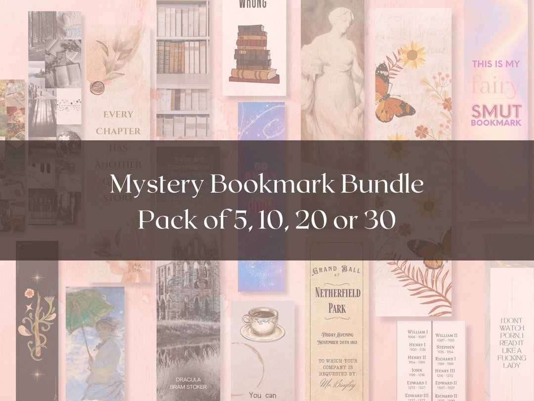 Mystery Bookmark Bundle,pack of 5, 10, 20, 30, Book Accessories ...