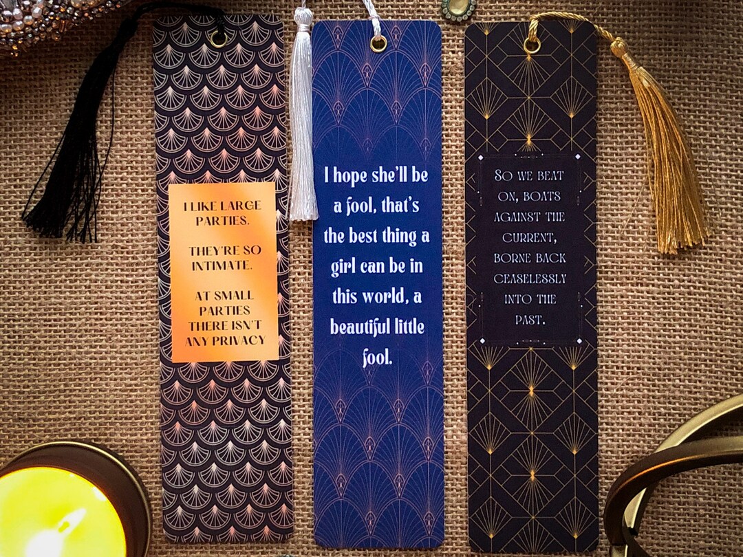 The Great Gatsby Inspired Bookmarks, Art Deco, Handmade Bookmark, Book ...