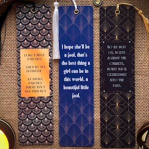 The Great Gatsby Inspired Bookmarks, Art Deco, Handmade Bookmark, Book ...