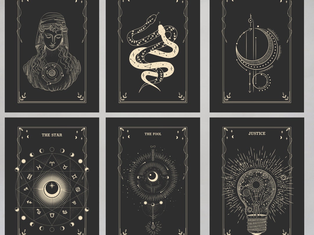 Tarot Inspired Art Postcard Set: Occult Zodiac Designs - Etsy