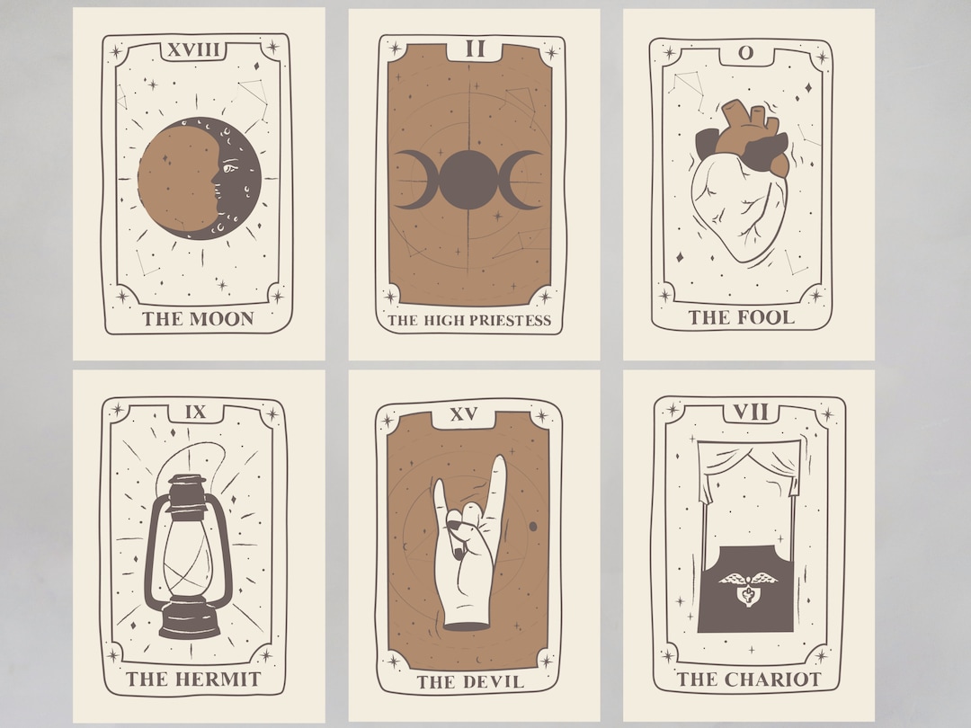 Tarot Inspired Postcards, Postcard Set, Neutral Aesthetic, Occult ...