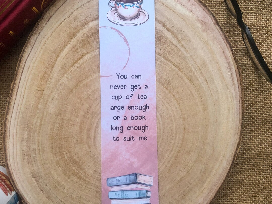 Cup of Tea Bookmark, Rounded Corners, Cute Bookmark, CS Lewis Quote ...