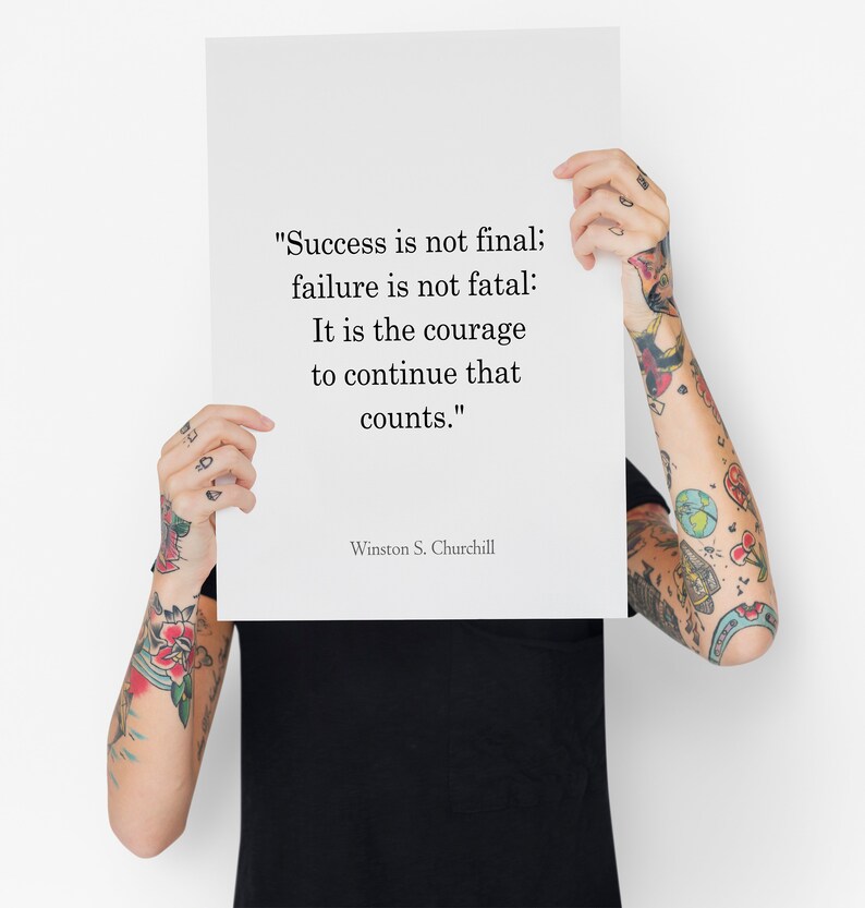 Wall Poster "success is Not Final; Failure is Not Fatal: It is the ...