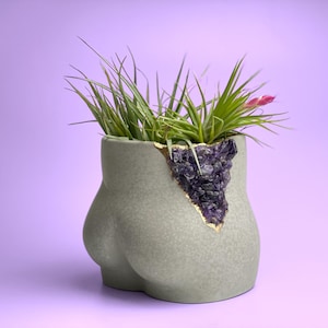Butt Geode Planter, Boob Body Planter, Booty Pot, Amethyst Crystals ...