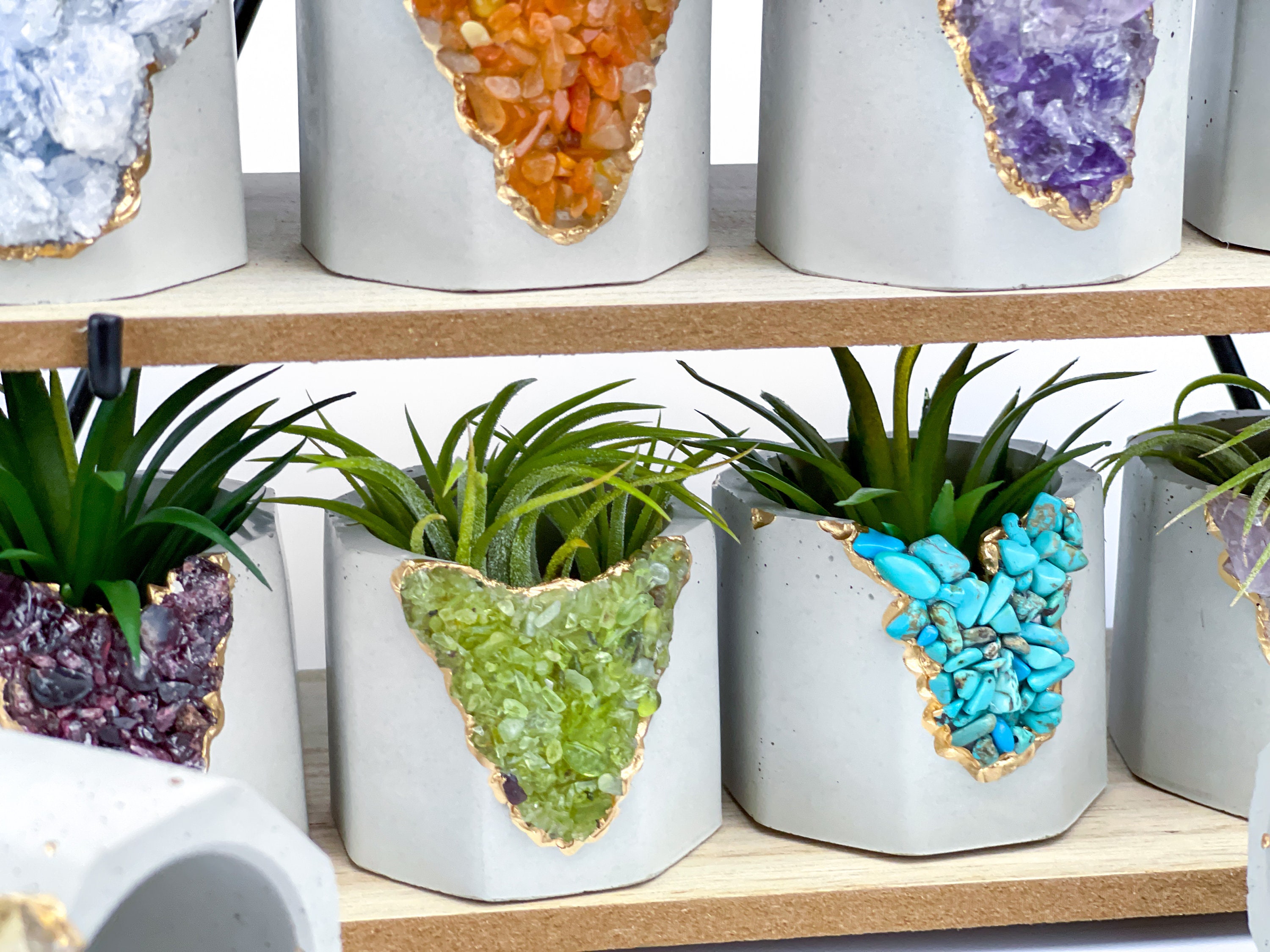 Green Peridot Succulent Pot Crystal Planter Geode Planter | Etsy