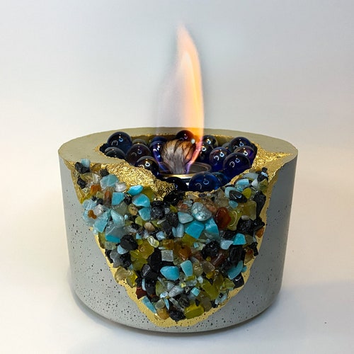 Mini Concrete Countertop Fire Pit Tabletop Fireplace - Etsy