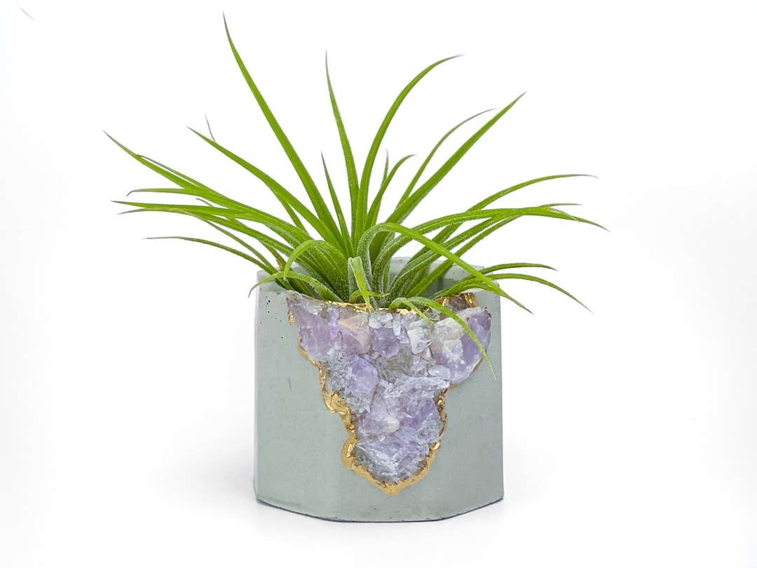Geode Planter Pot | Amethyst Crystal Planter | Vase Small Succulent Pot ...