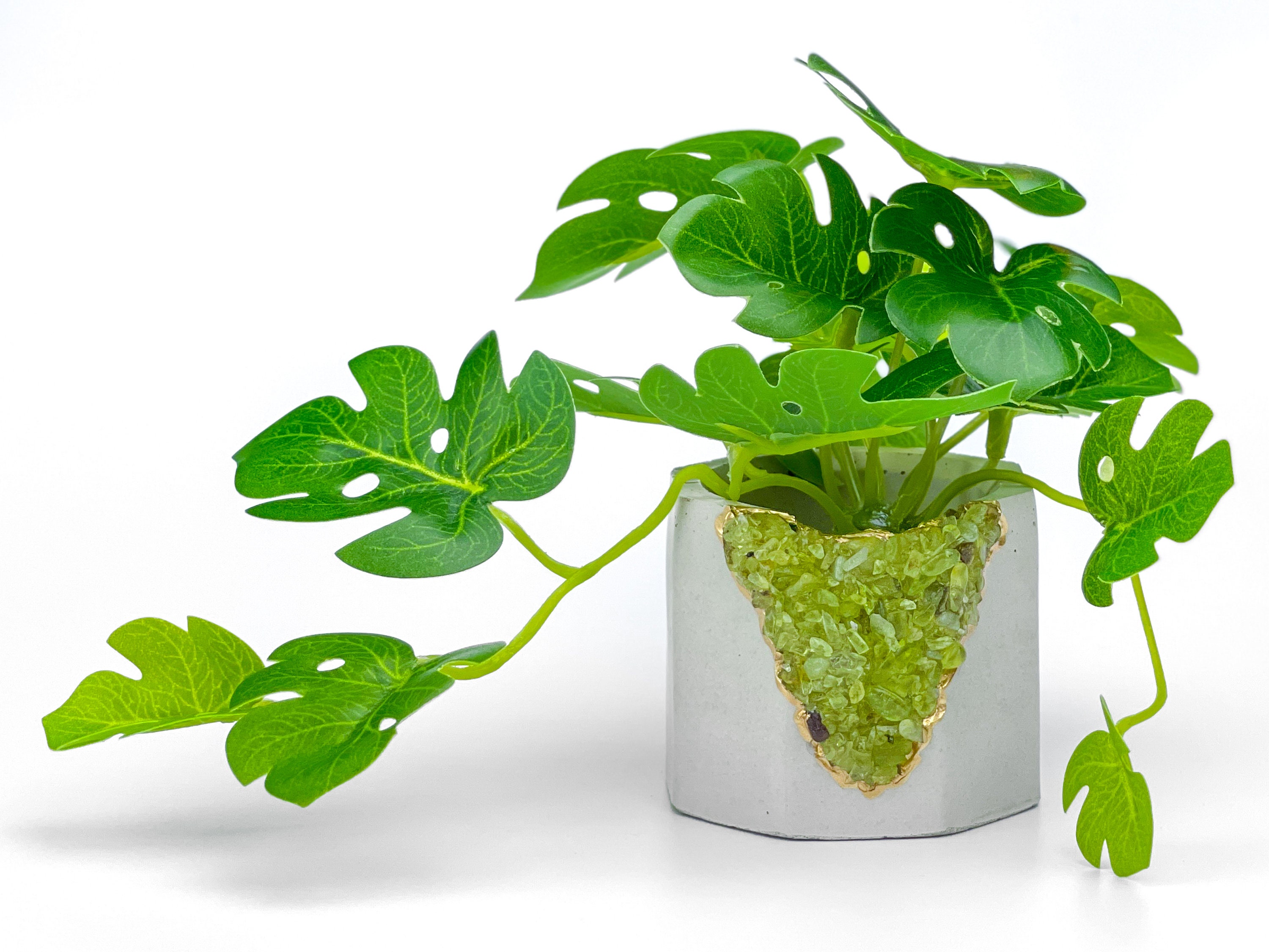 Green Peridot Succulent Pot Crystal Planter Geode Planter | Etsy