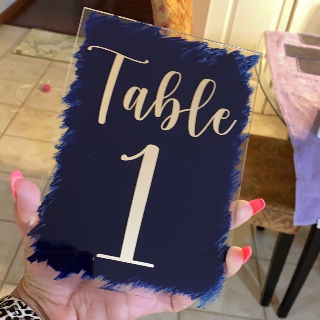 Acrylic Brush Stroke Table Numbers - Etsy