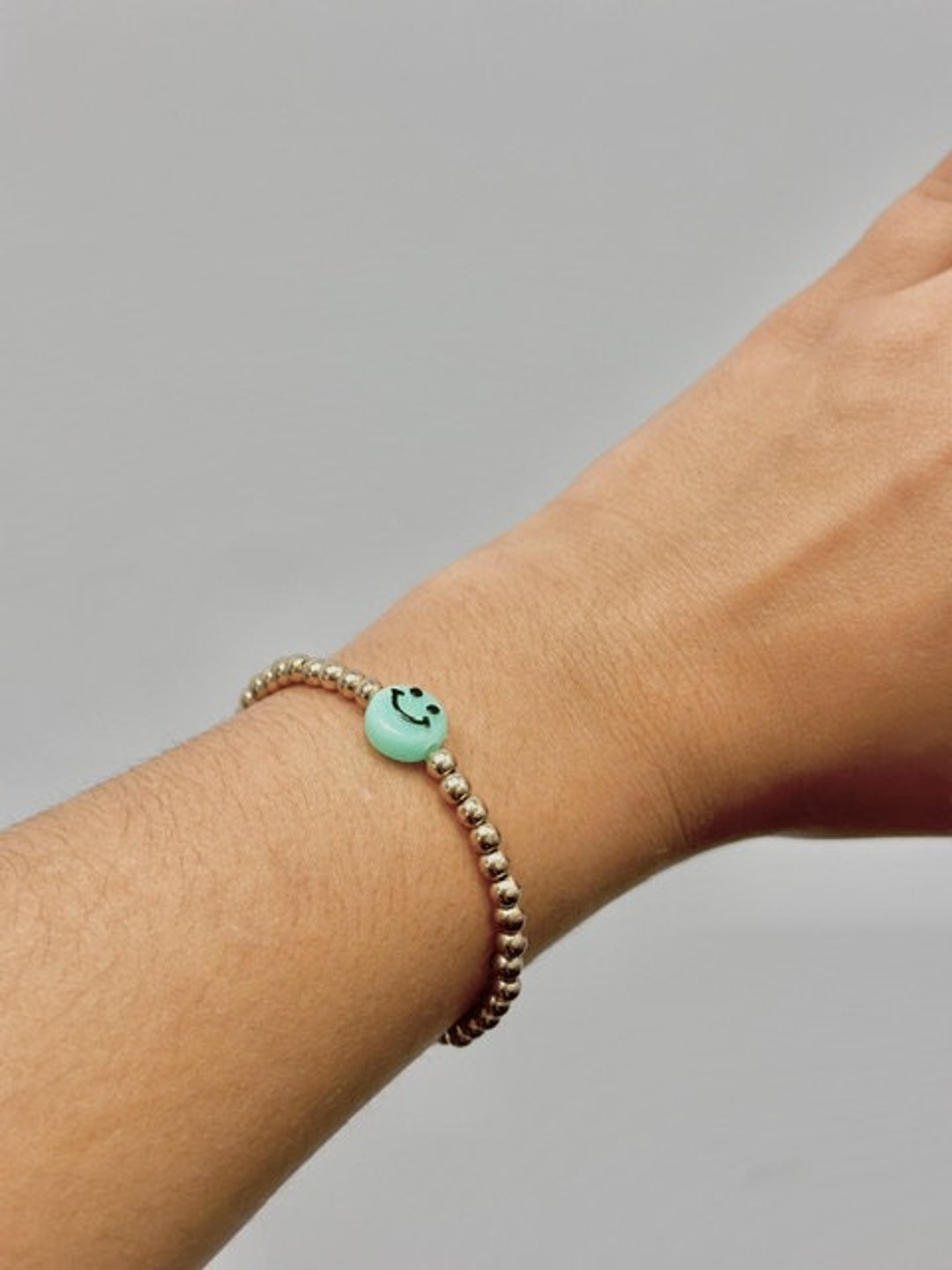 Teal Smiley Face Bracelet - Etsy